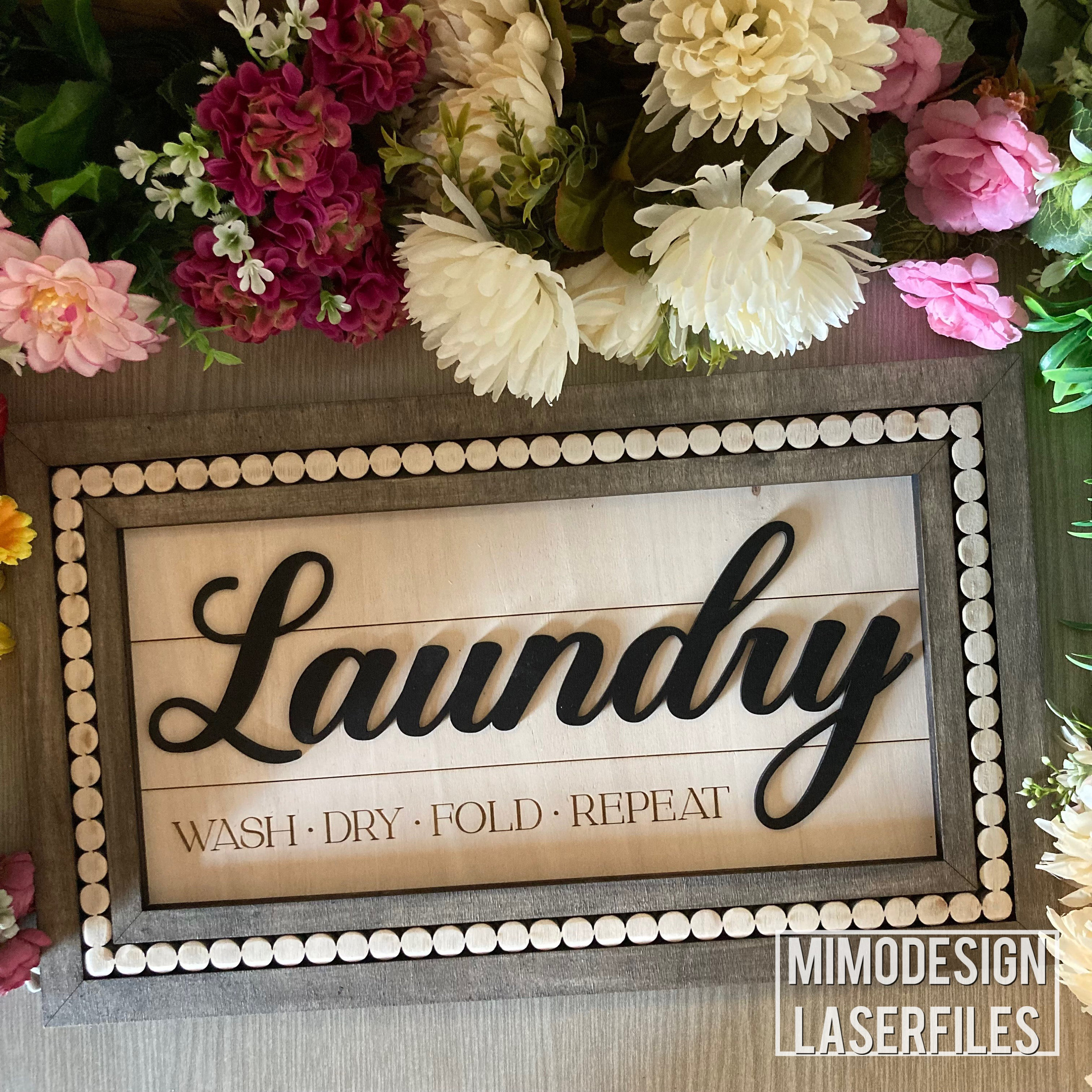 Bundle of Laundry Room Beaded Frame Signs Farmhouse Style - Etsy