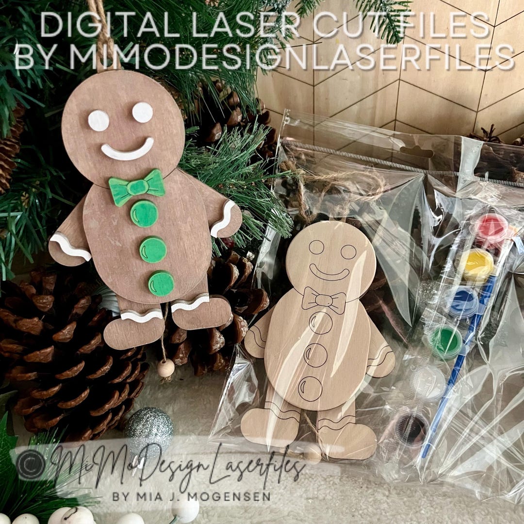 Laser Cut Jumping Jack Gingerbread Man SVG | Layered & Single Line DIY ...