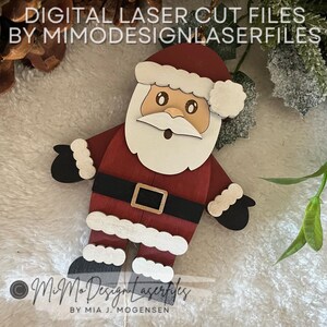 Santa Claus Jumping Jack Laser Cut SVG + DXF | Layered & Single Line ...