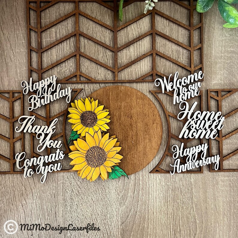 ADD ON Layered Sunflowers With Pattern Sides and Connected - Etsy