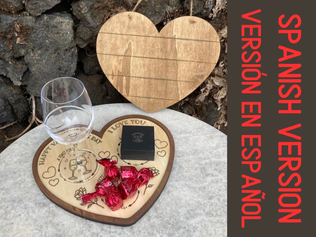 SPANISH VERSION Valentine Heart Scored Tray With Shiplack Door Hanger ...