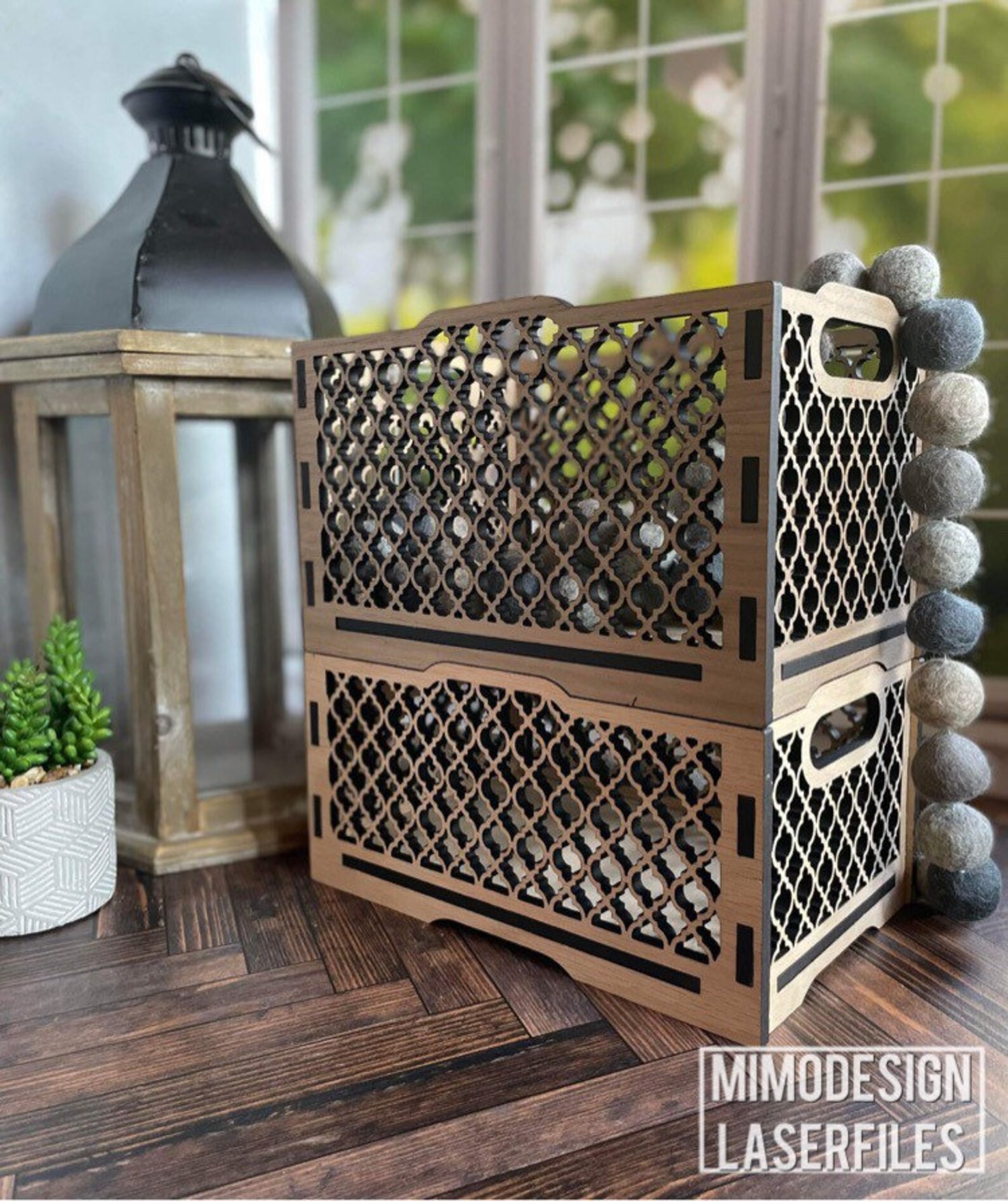 Stacking Arabesque Pattern Boxes Crates Baskets for - Etsy