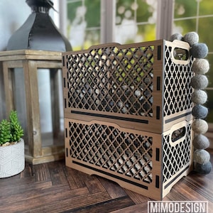 Stacking Arabesque Pattern Boxes Crates, Baskets for Personalization ...