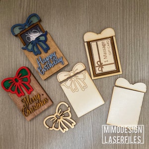 Bow Gift Card Holder for Plastic Cards or Personalized Engraved Ones ...