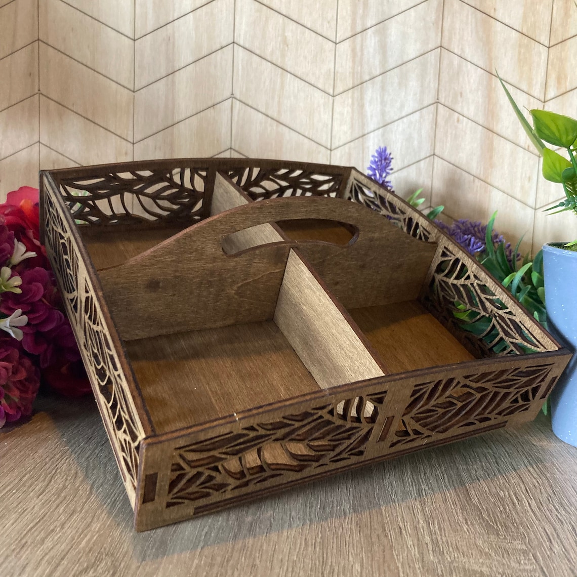 Divided Decorative Trays With Beautiful Laser Cut Pattern for - Etsy