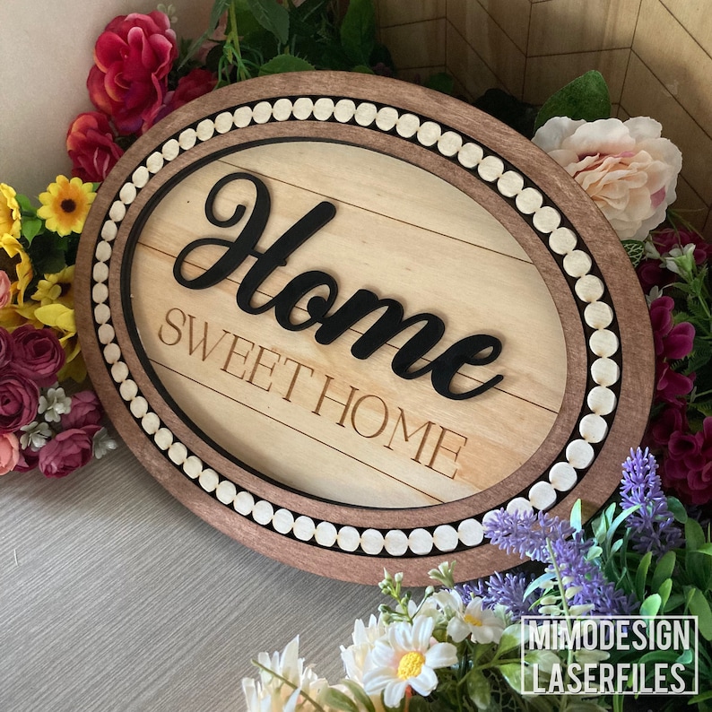 Oval Home Beaded Frame Sign / Door Hanger Farmhouse Style, Blank Frame ...