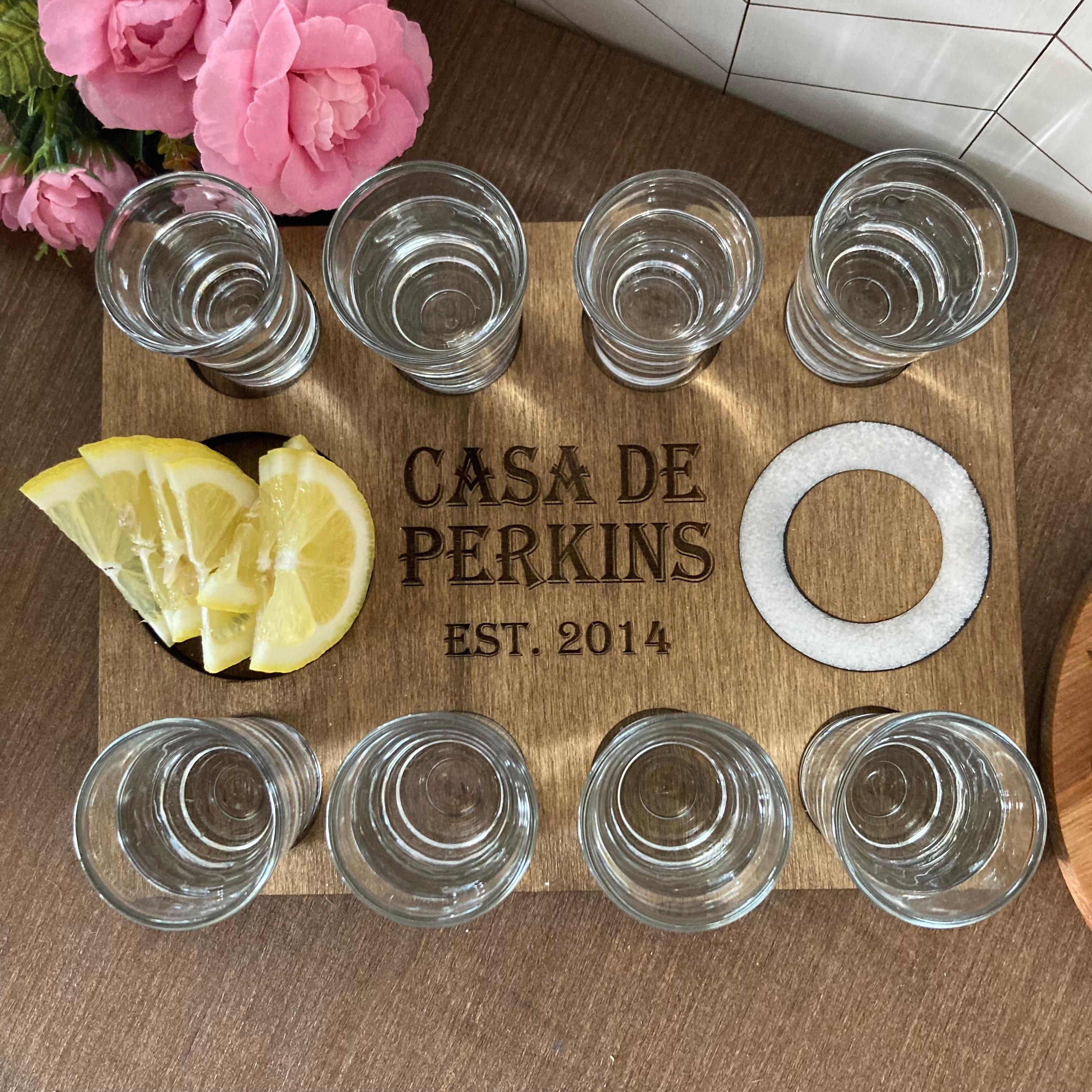 8 Shots Tequila Drinks Board Tray Engraved Personalized Cut - Etsy