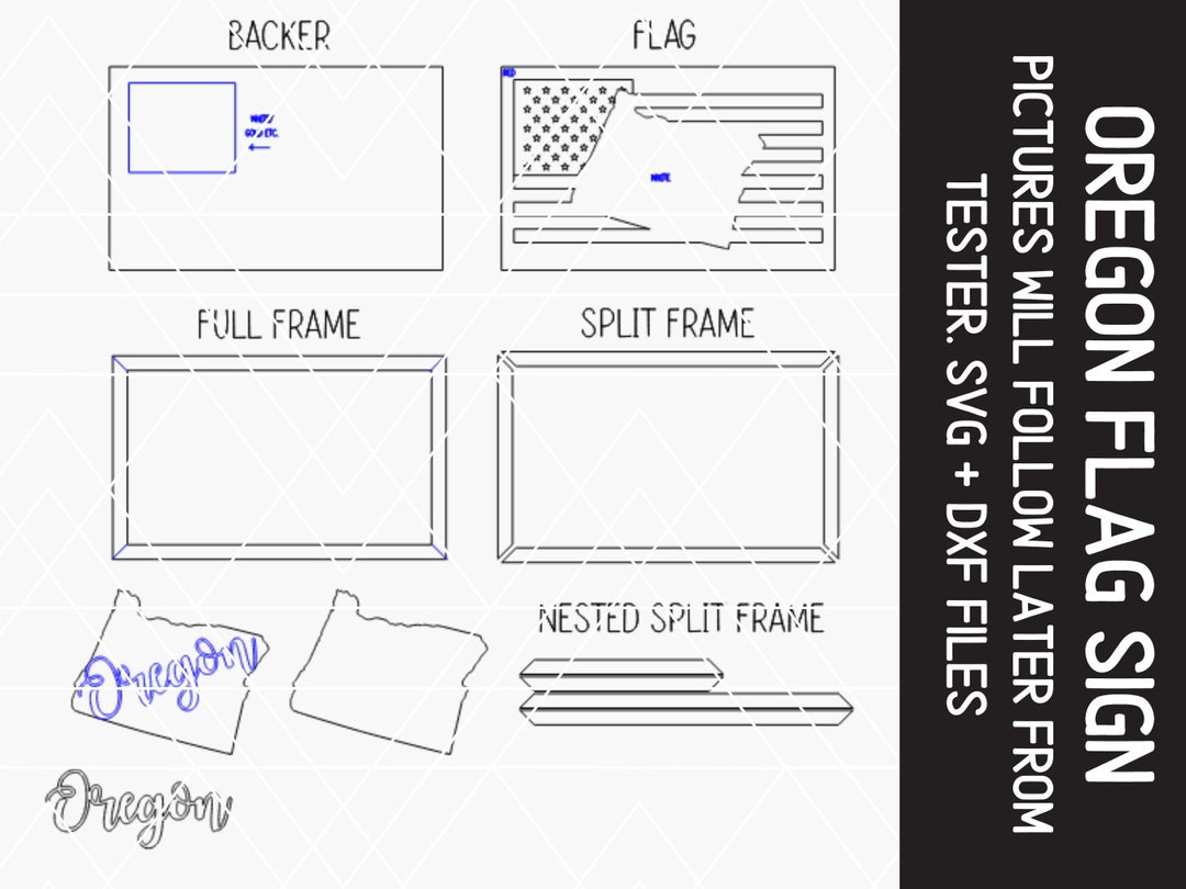 OREGON State Flag Sign With the American Flag + Frames, Easy to Make ...