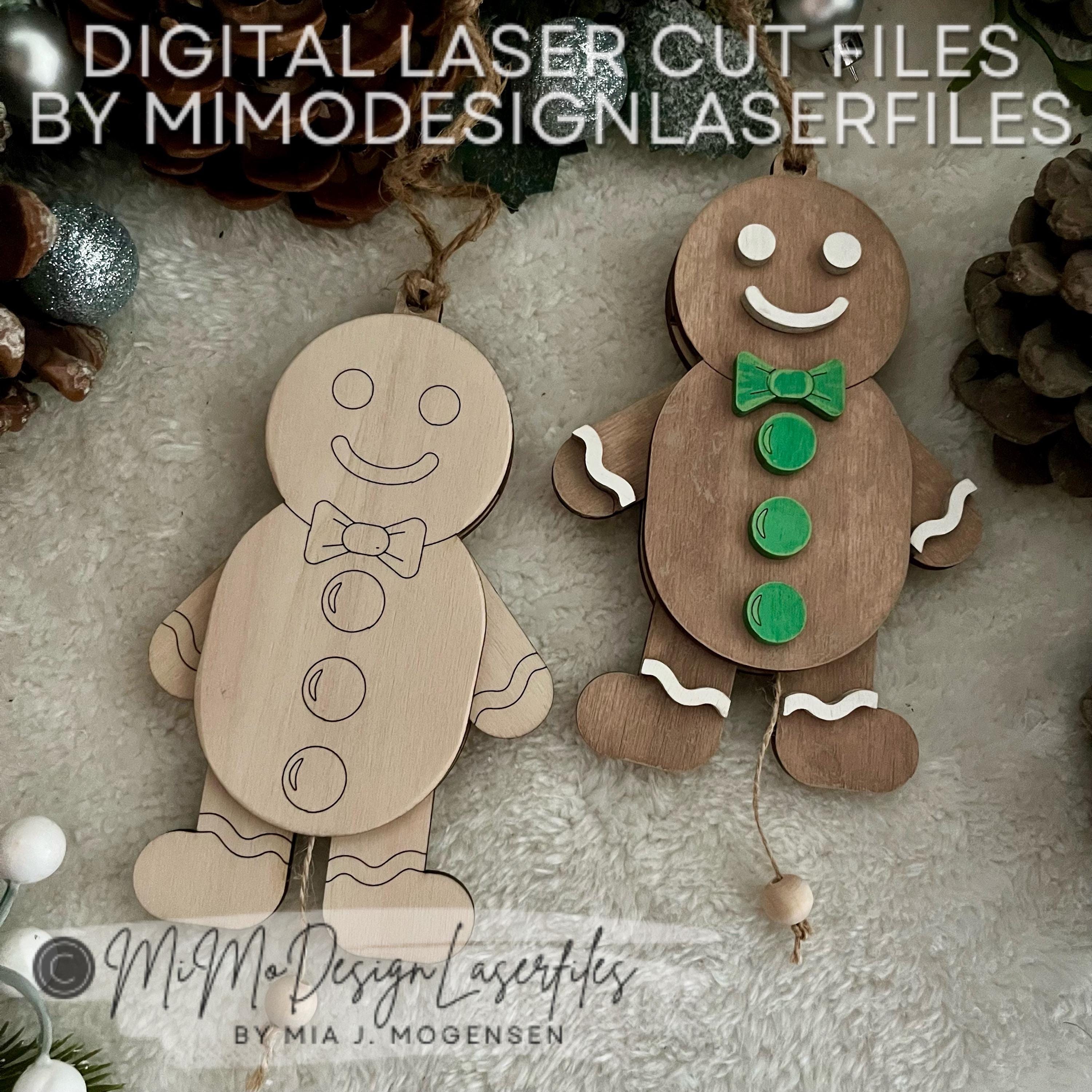 Laser Cut Jumping Jack Gingerbread Man SVG | Layered & Single Line DIY ...