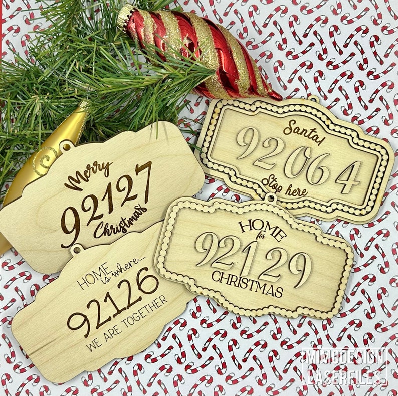ZIP Code Beaded Frame Christmas Ornaments for Postal Number - Etsy