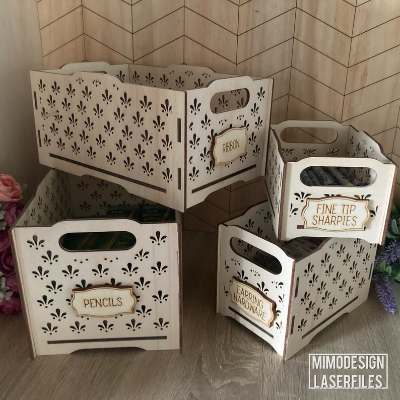 Stacking Pattern Basic Boxes Crates Baskets for - Etsy