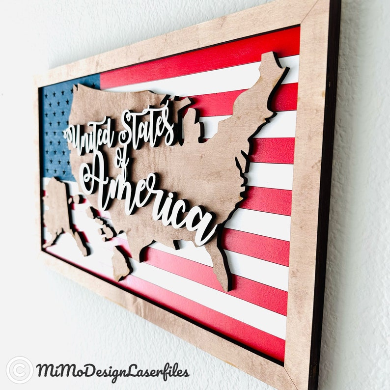 USA ALL States Map Sign With the American Flag and Frames - Etsy