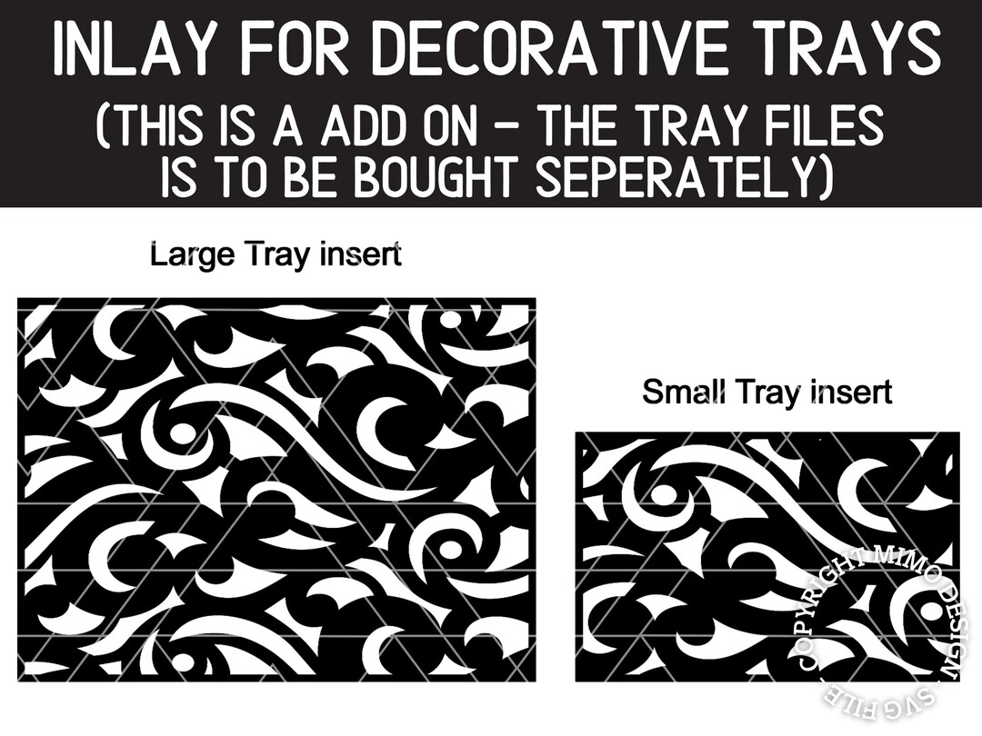 Inlay ADD ON for Decorative Home Decor Trays With Interchangable ...