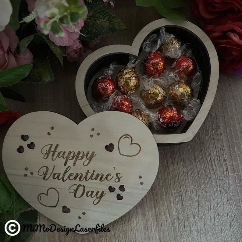 Heart Shaped Chocolate Candy Box With Surprise Tasks for Valentines Day ...