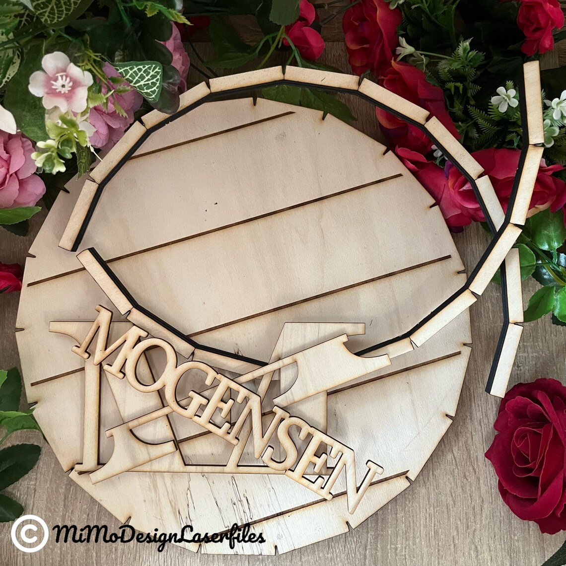 Faux Barrel Top Split Monogram Sign Resizable for Other - Etsy