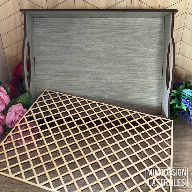 Serving Tray With Interchangable Patterned Insert Inlay for the Bottom ...