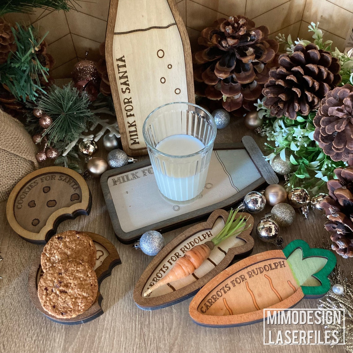 3pcs Santa Treat Tray Dishes for Milk Cookies Carrots - Etsy