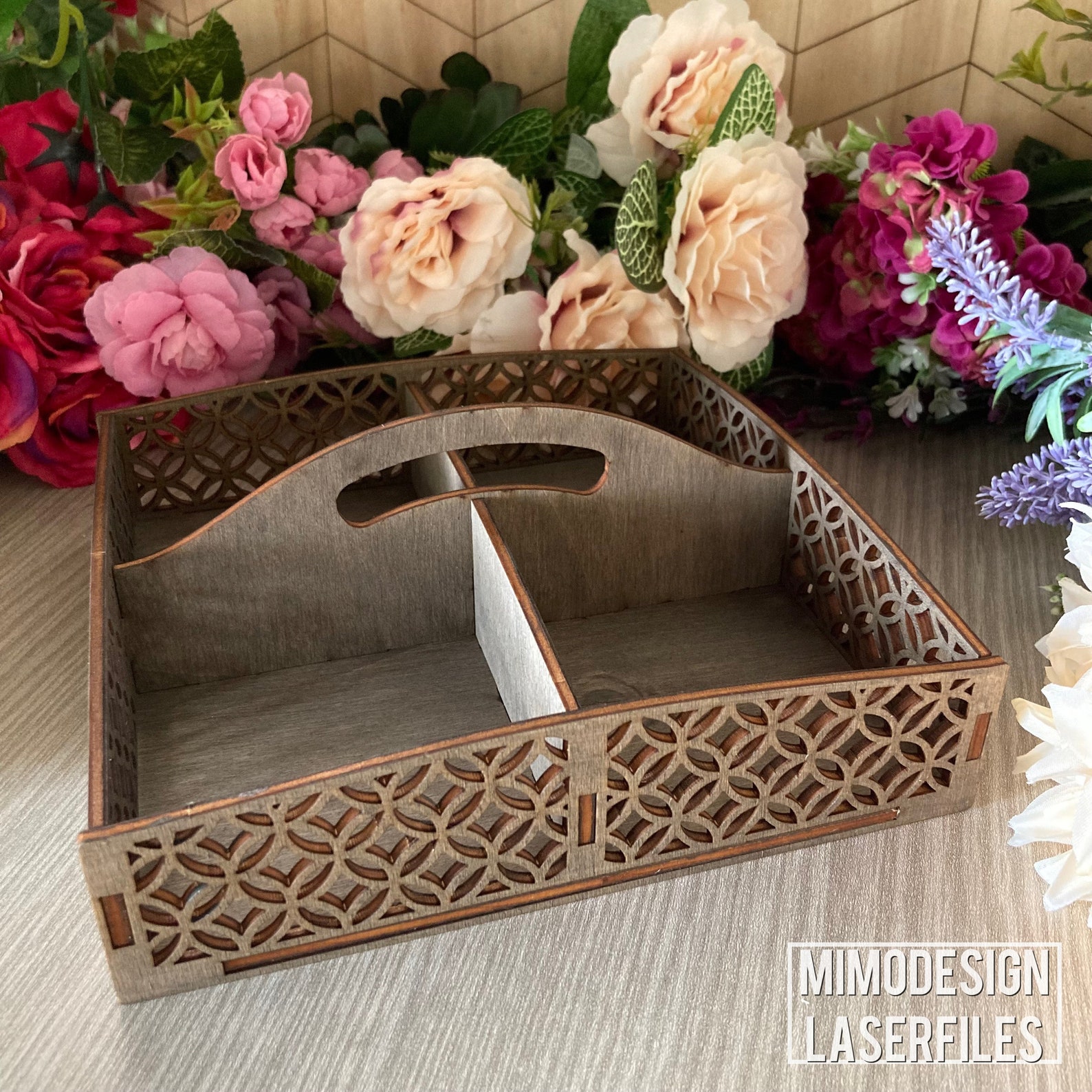 Divided 4 Room Decorative Tray / Caddy With Chic Pattern for - Etsy