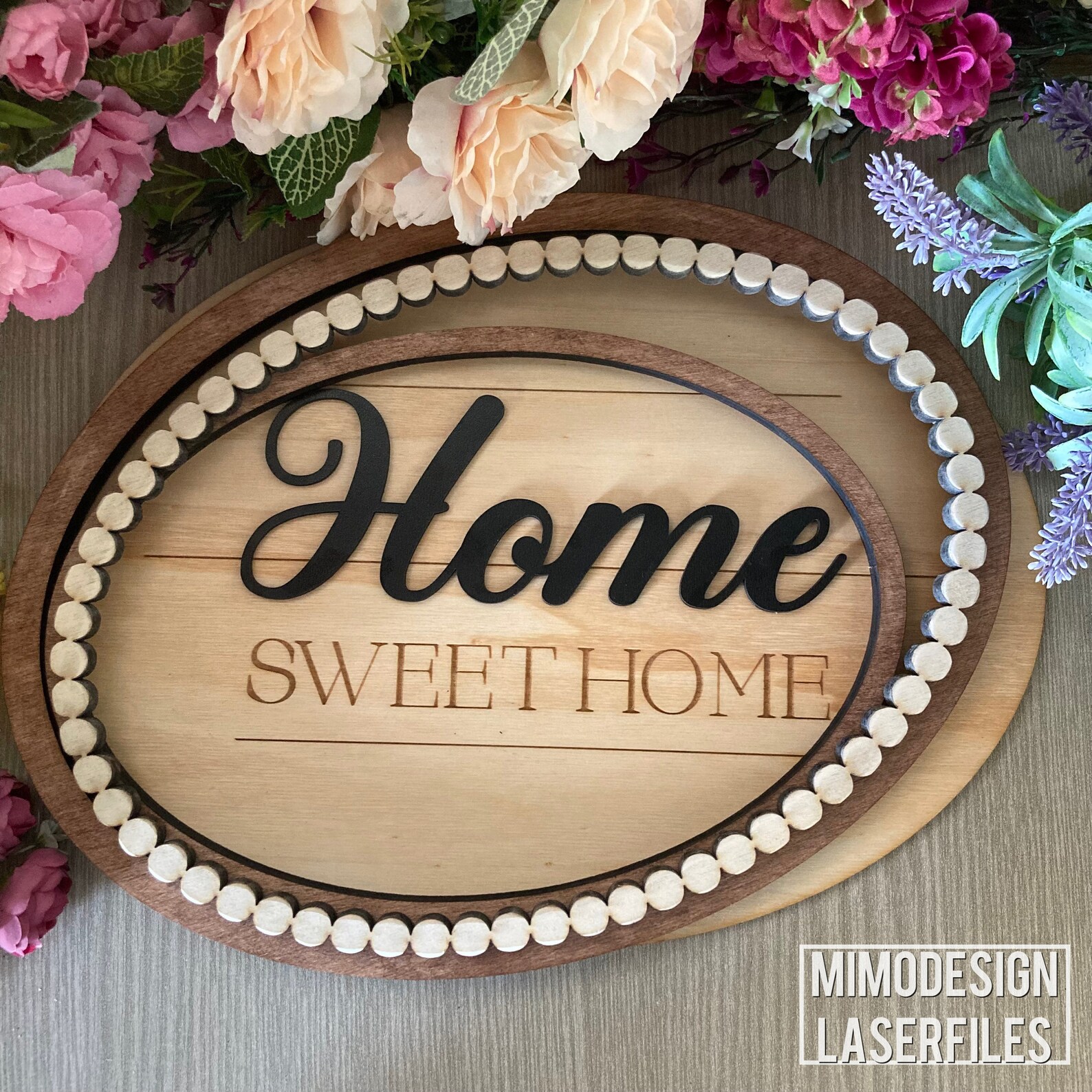 Bundle of Home Themed Beaded Frame Signs Farmhouse Style, Blank Frame ...