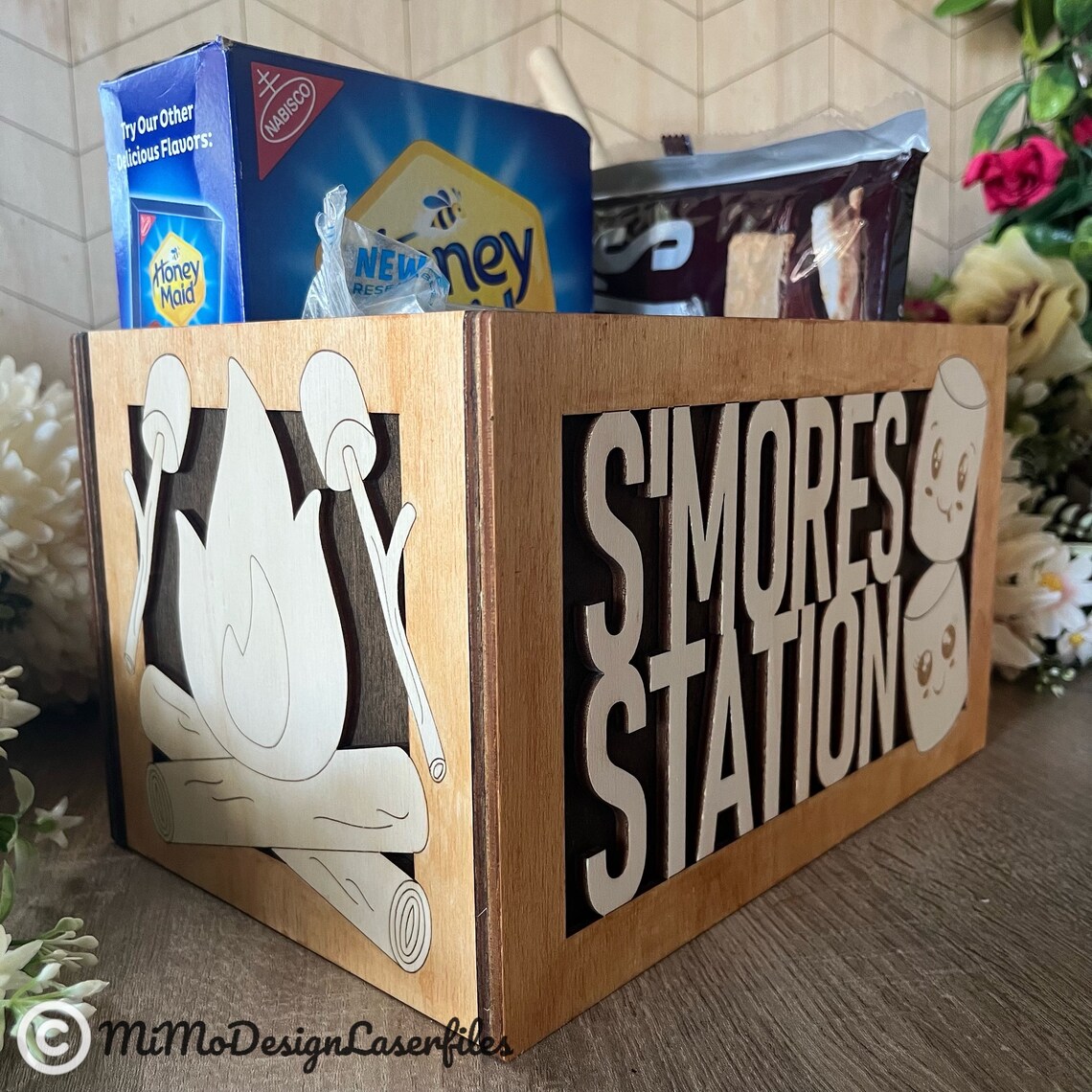 S'mores Station Box, Layered Design for Sticks, Marshmellows, Graham ...