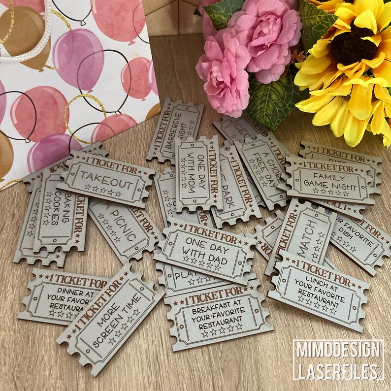 Reward Tickets for Kids 25 Scored / Lined or Engraved Pre - Etsy