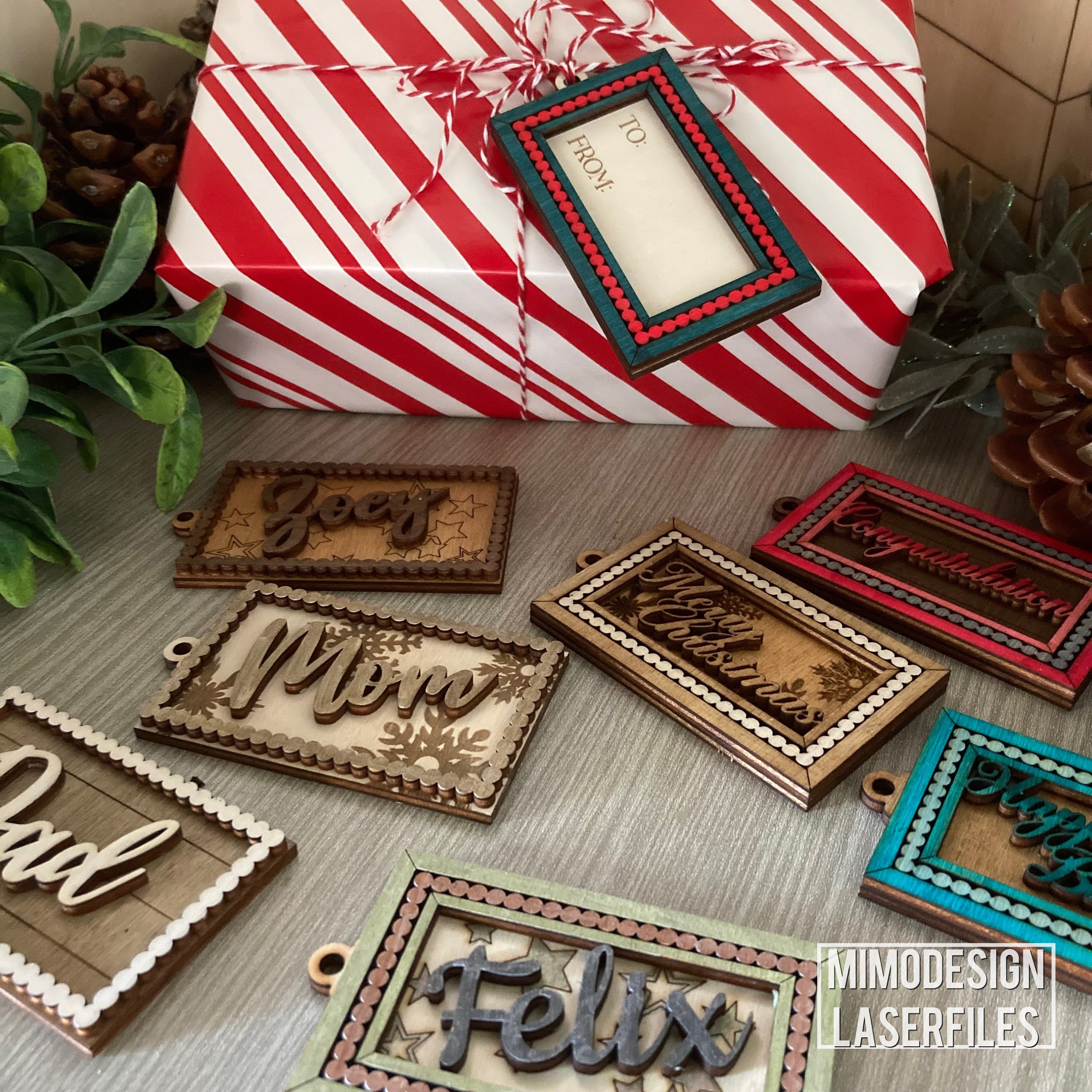 Beaded Frame Tags for Christmas Birthday Celebrations - Etsy