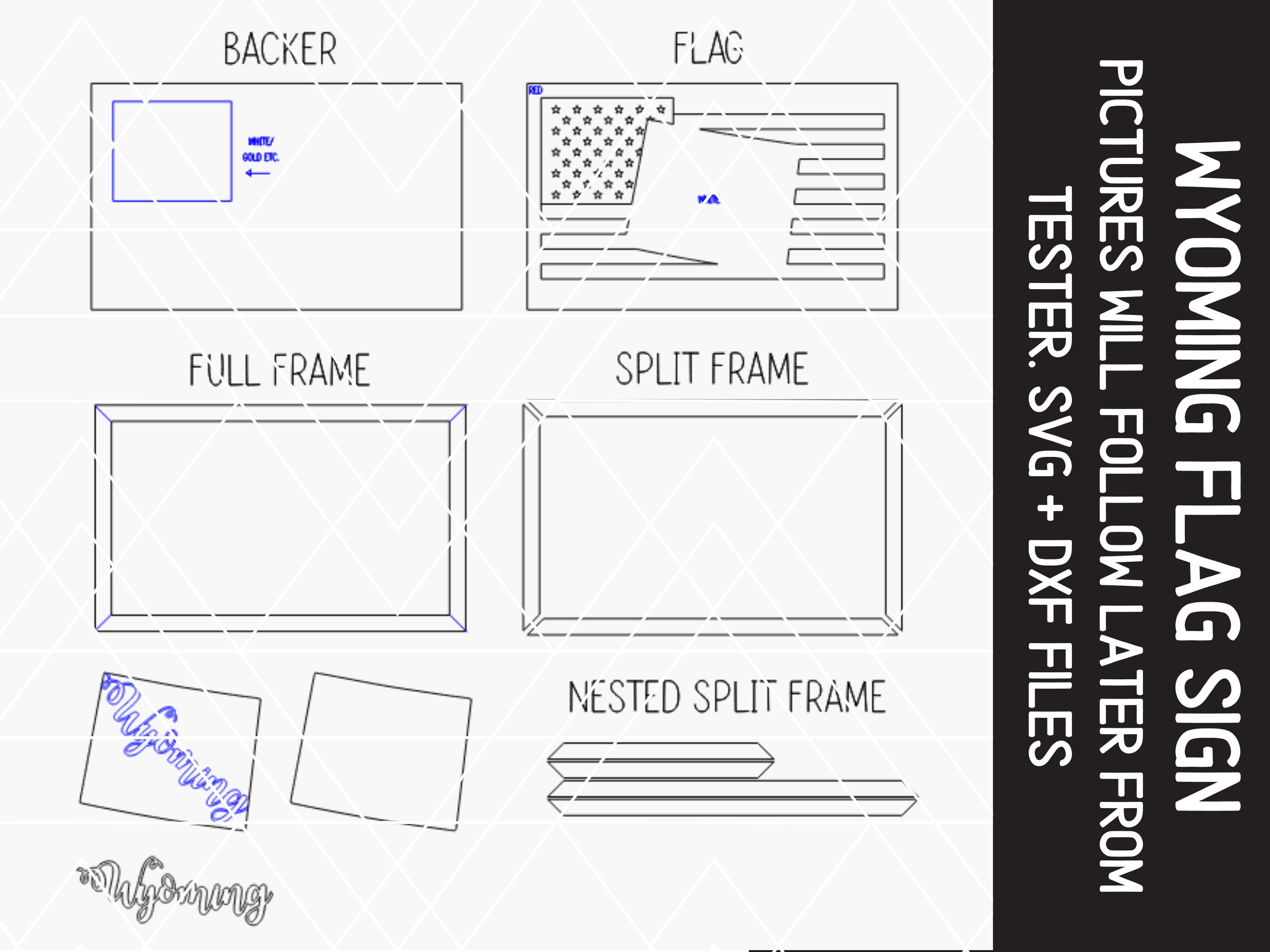 WYOMING State Flag Sign With the American Flag + Frames, Easy to Make ...