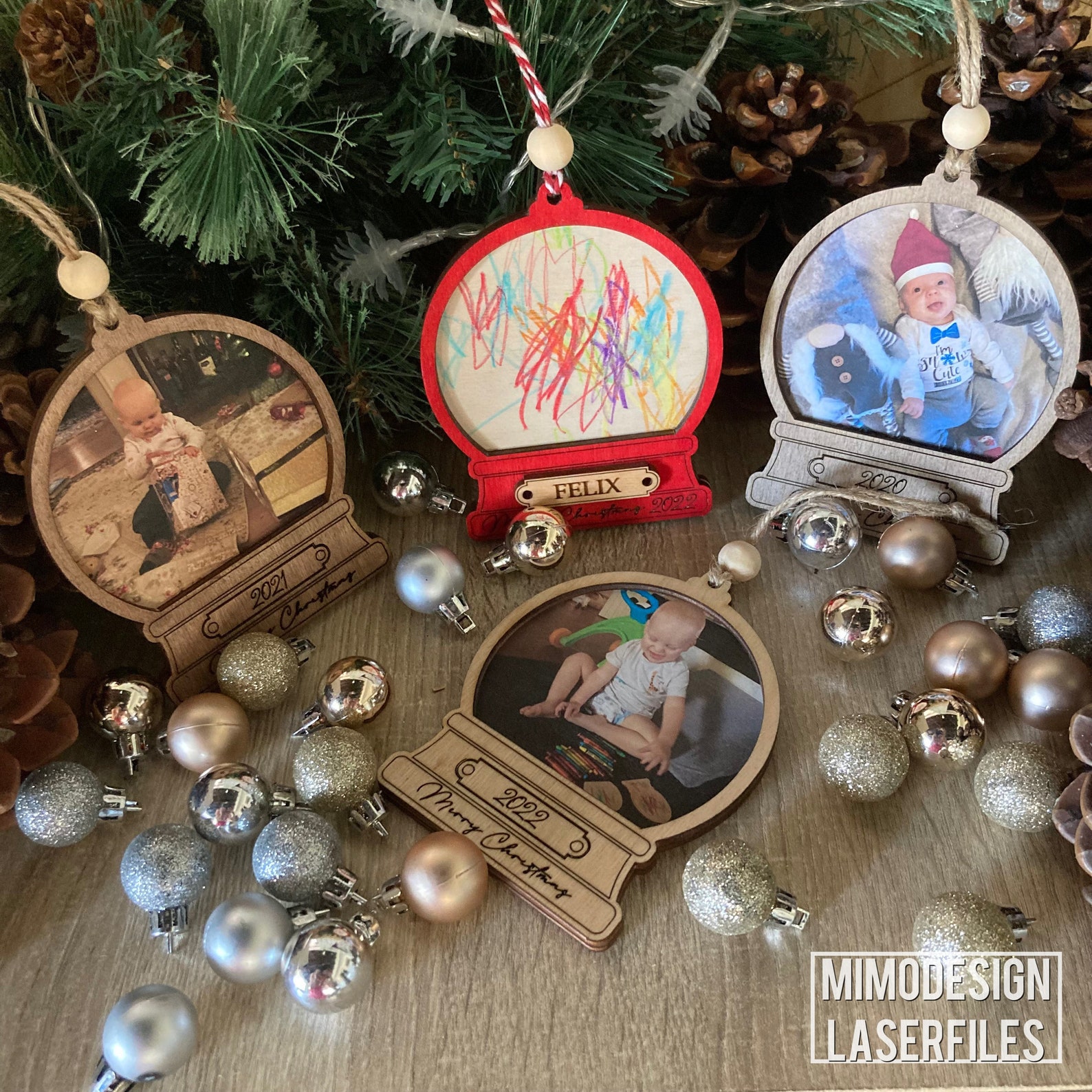 Snow Globe Personalized Drawing or Picture Frame Christmas - Etsy