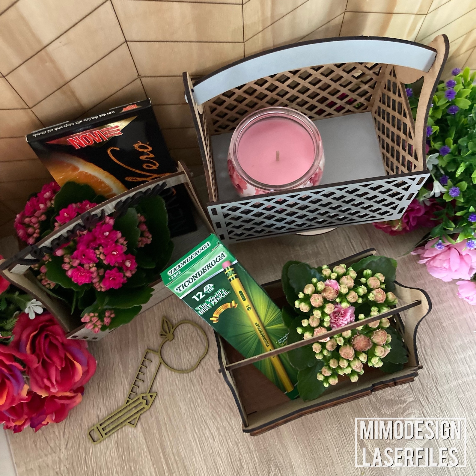 Mini Teachers and Patterned Gift Baskets Crates for - Etsy