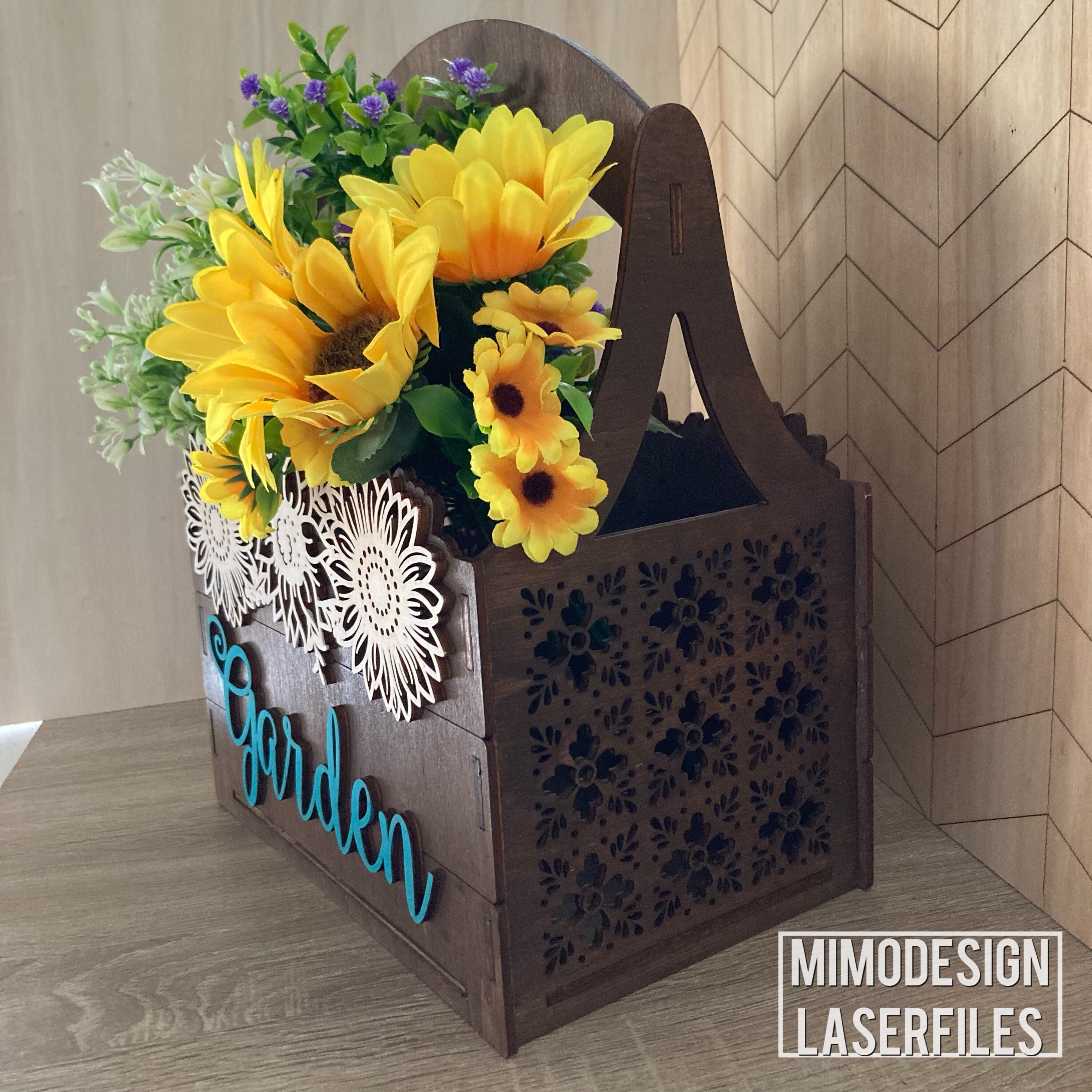 Mothers Day Garden Sunflower Floral Gift Basket Crate for - Etsy