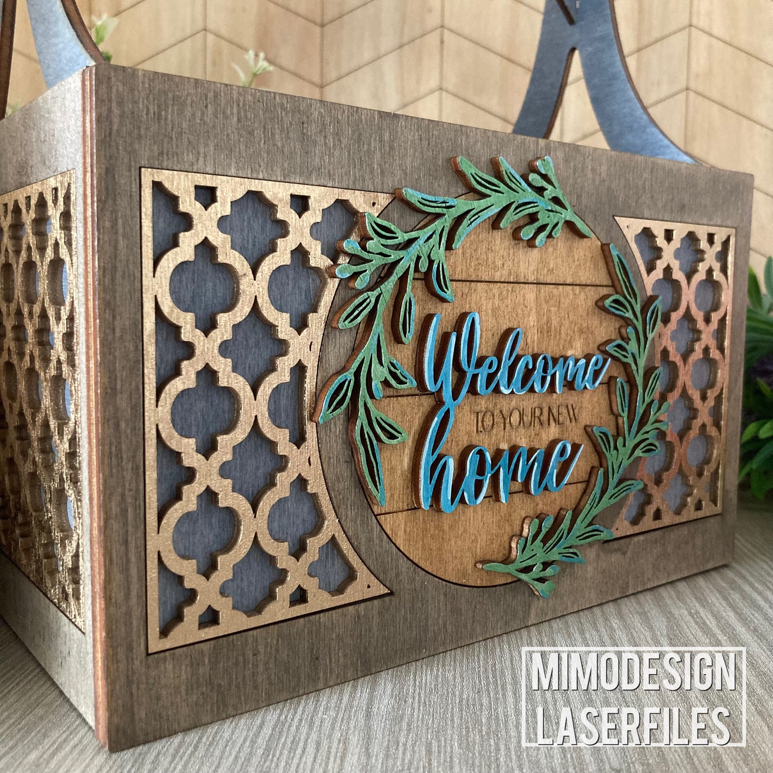 ADD ON Welcome to Your New Home With Arabesque Pattern Sides - Etsy