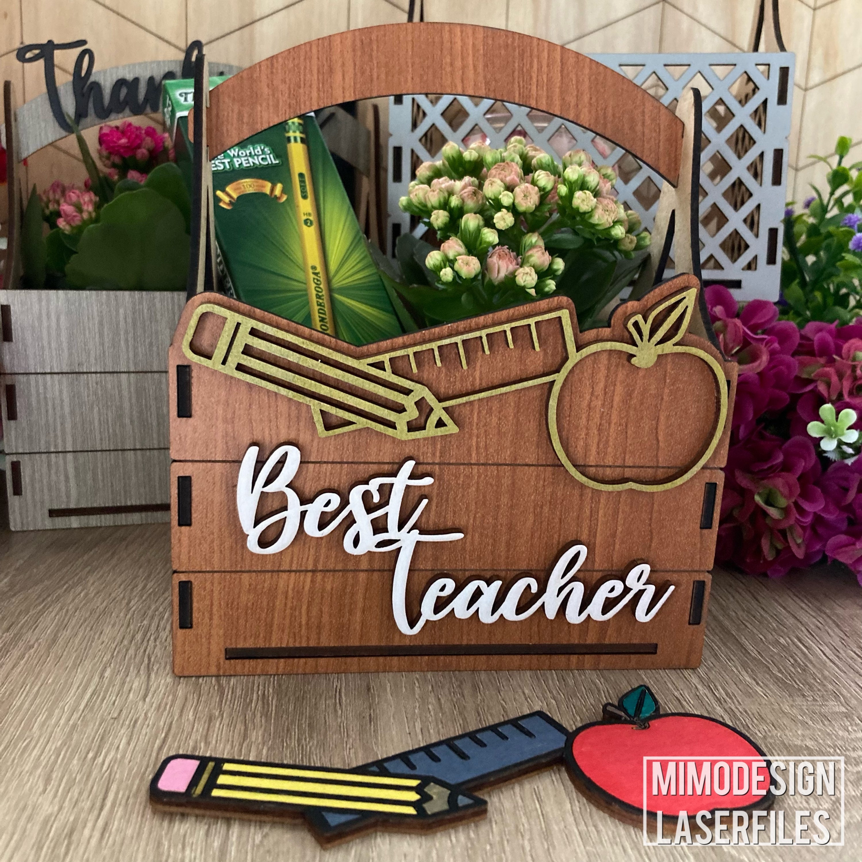 Mini Teachers and Patterned Gift Baskets Crates for - Etsy