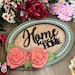 Beaded Frame Sign With 3D Layered Peonies - Home Sweet Home Text and ...