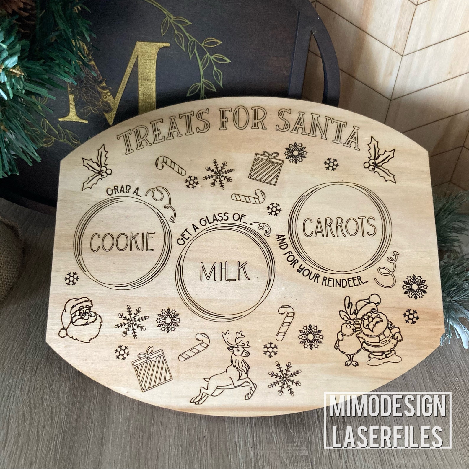 ADD ON Santa Treat Tray for Interchangable Seasonal Decor | Etsy