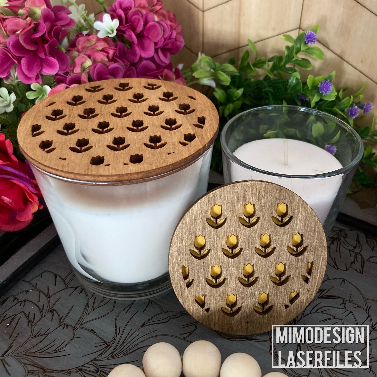 Tulips DIY Resizable Candle Lids Dust Cover for Ikea's - Etsy