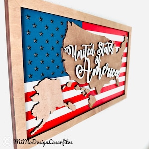 USA ALL States Map Sign With the American Flag and Frames, Layered and ...