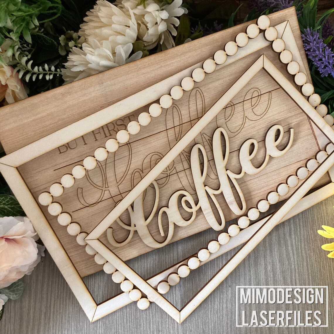 Bundle of Kitchen Beaded Frame Sign Door Hanger Farmhouse - Etsy