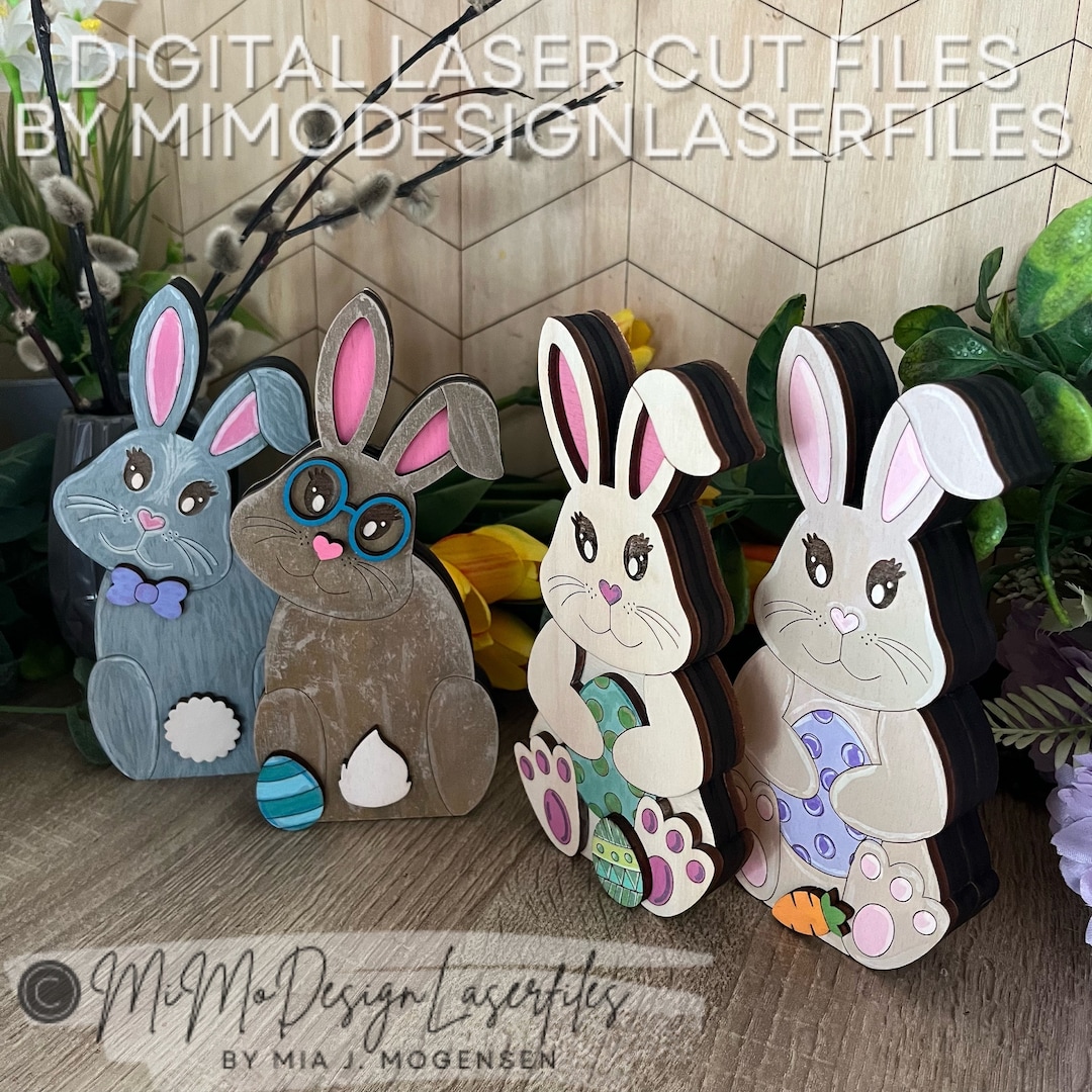 Self Standing Easter Bunny Shelf Sitters, Looking Front & Back With ...