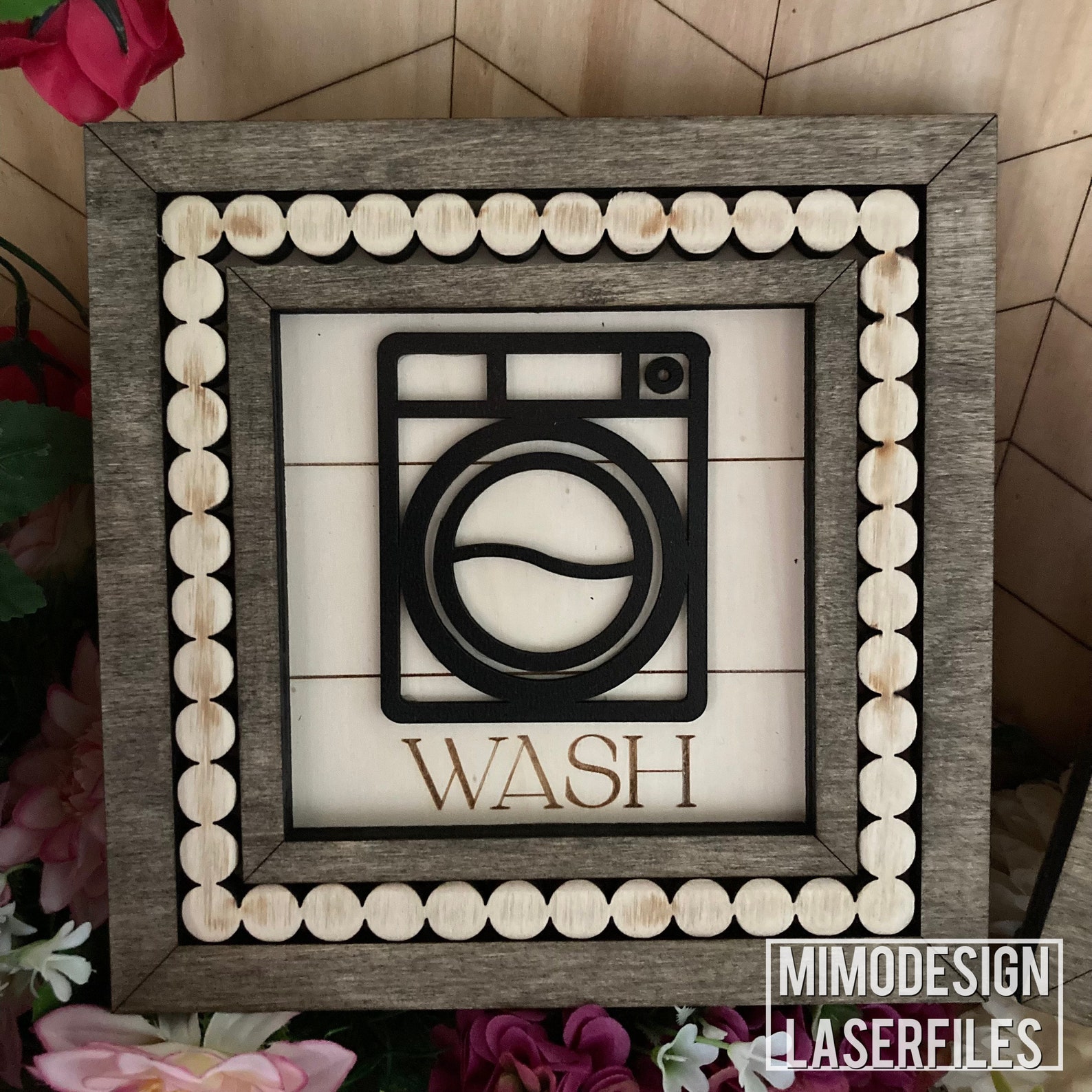 Laundry Room Beaded Square Frame Icons Signs Farmhouse Style - Etsy