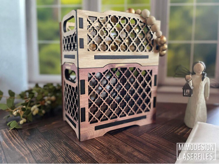 Stacking Arabesque Pattern Boxes Crates Baskets for - Etsy