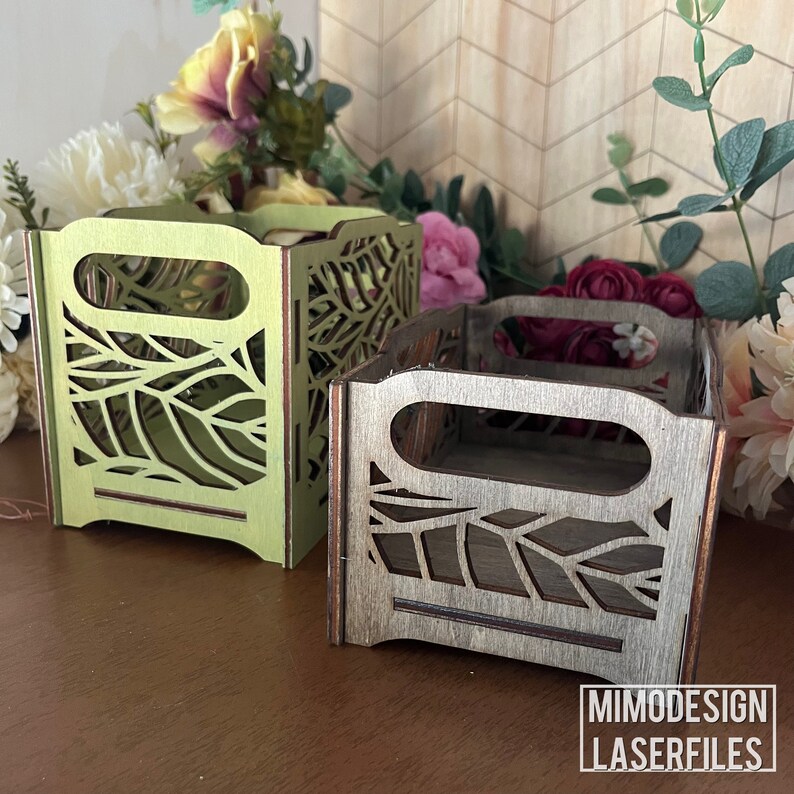 Stacking Leaves Pattern Boxes Crates, Baskets for Personalization ...