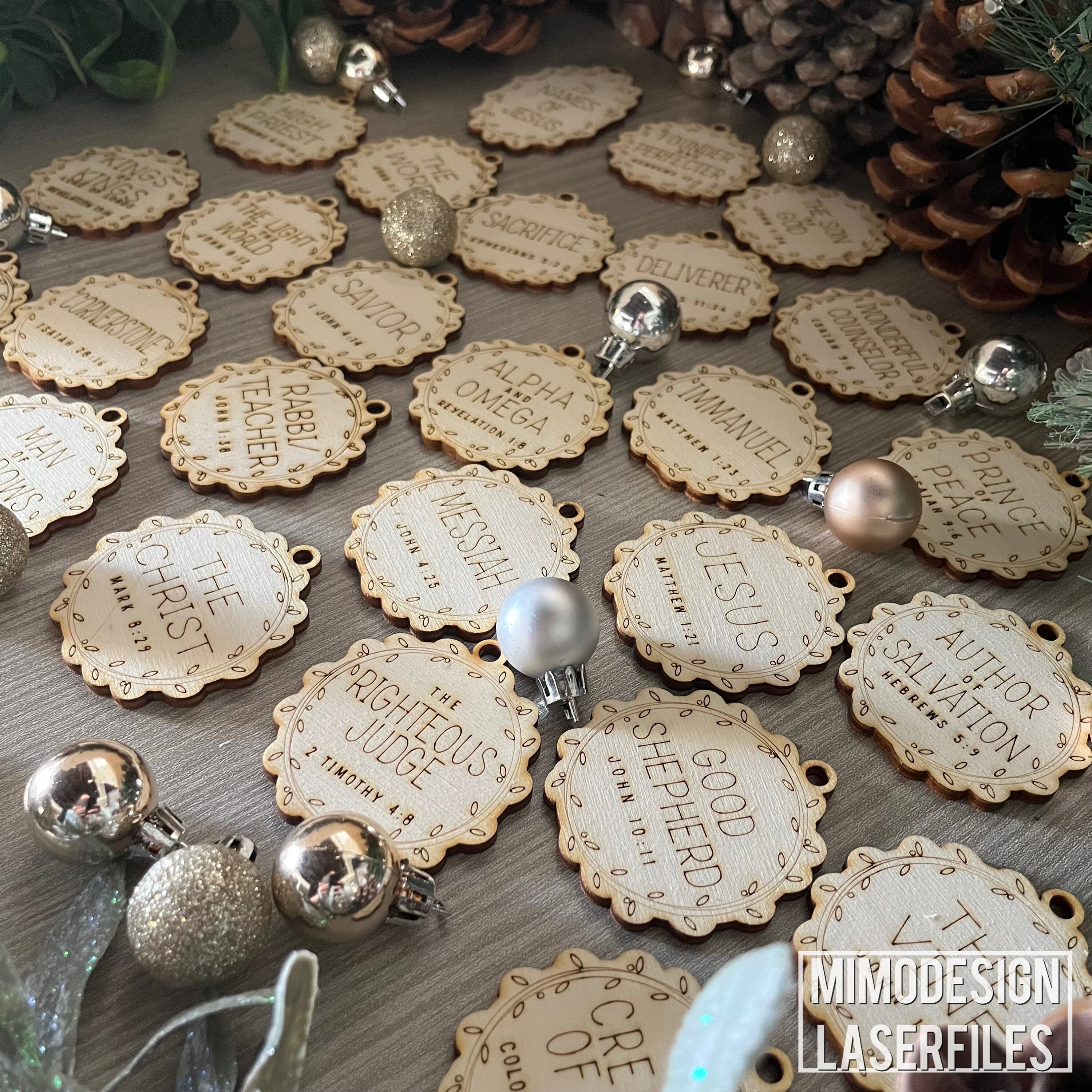 Scored 25 Names of Jesus Christ Ornaments, Religious, Christian, God ...