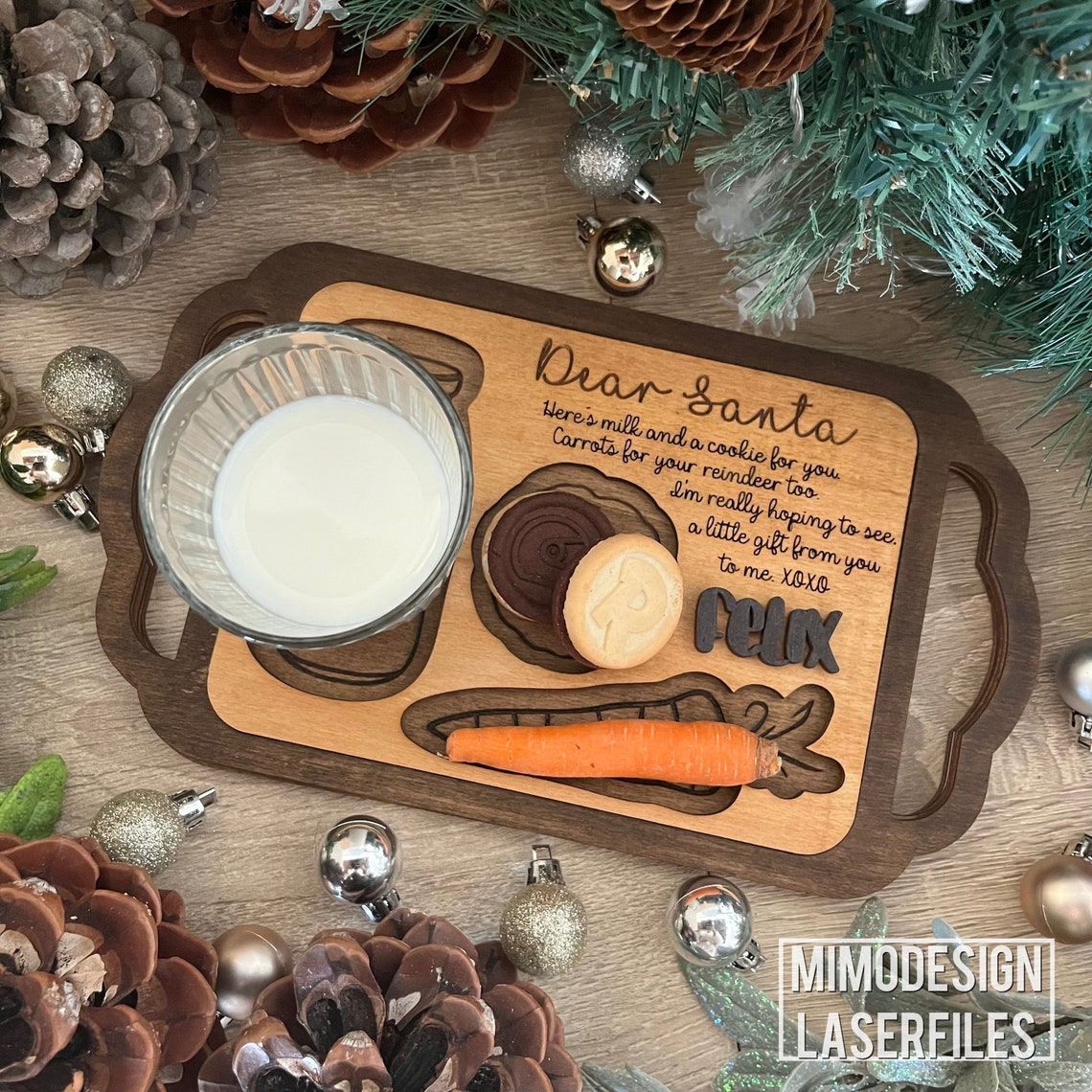 Santa Treat Tray Board for Kids Carrots Water Cookies ALL - Etsy