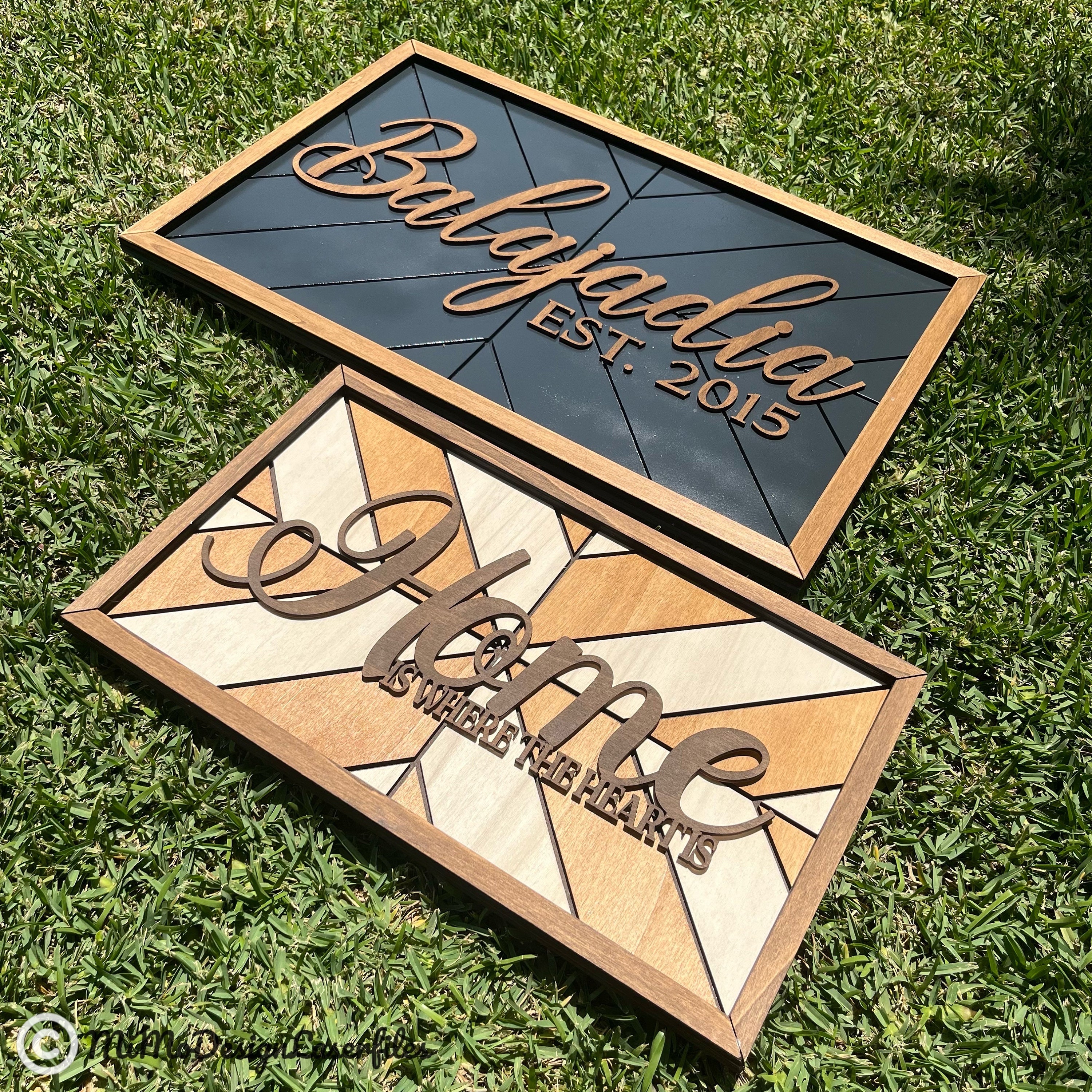 Herringbone 3D Easy to Make Home Decor, Family Sign 2 Sizes, Frames ...