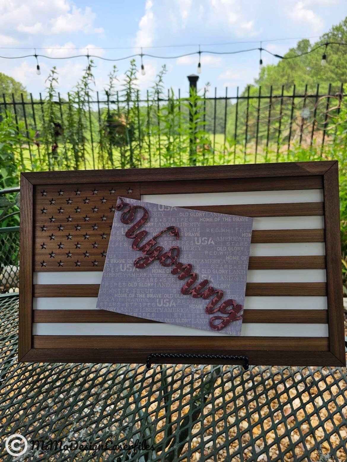 WYOMING State Flag Sign With the American Flag + Frames, Easy to Make ...