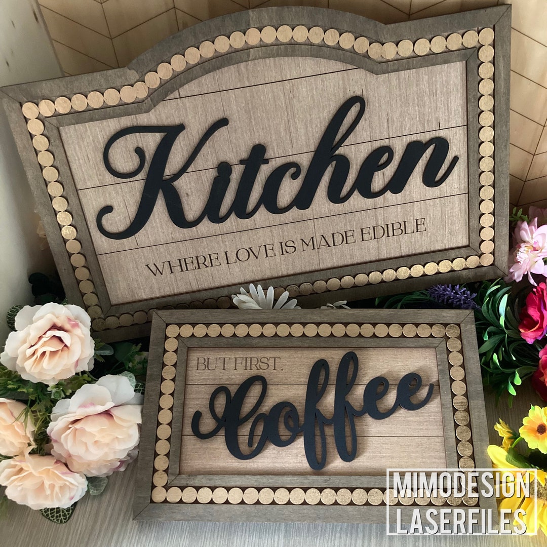 Bundle of Kitchen Beaded Frame Sign Door Hanger Farmhouse Style, Blank ...