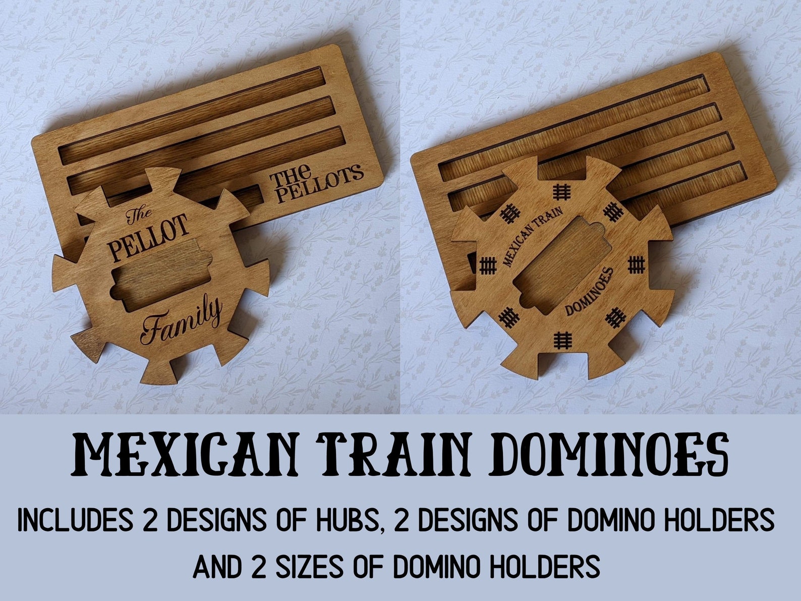 Mexican Train Dominoes Game and Domino Holder Glowforge Ready - Etsy