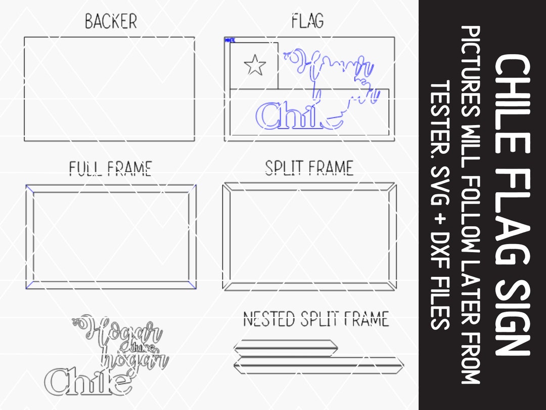 Chile Flag Sign With Frames, Easy to Make, Layered Hogar Dulce Hogar ...