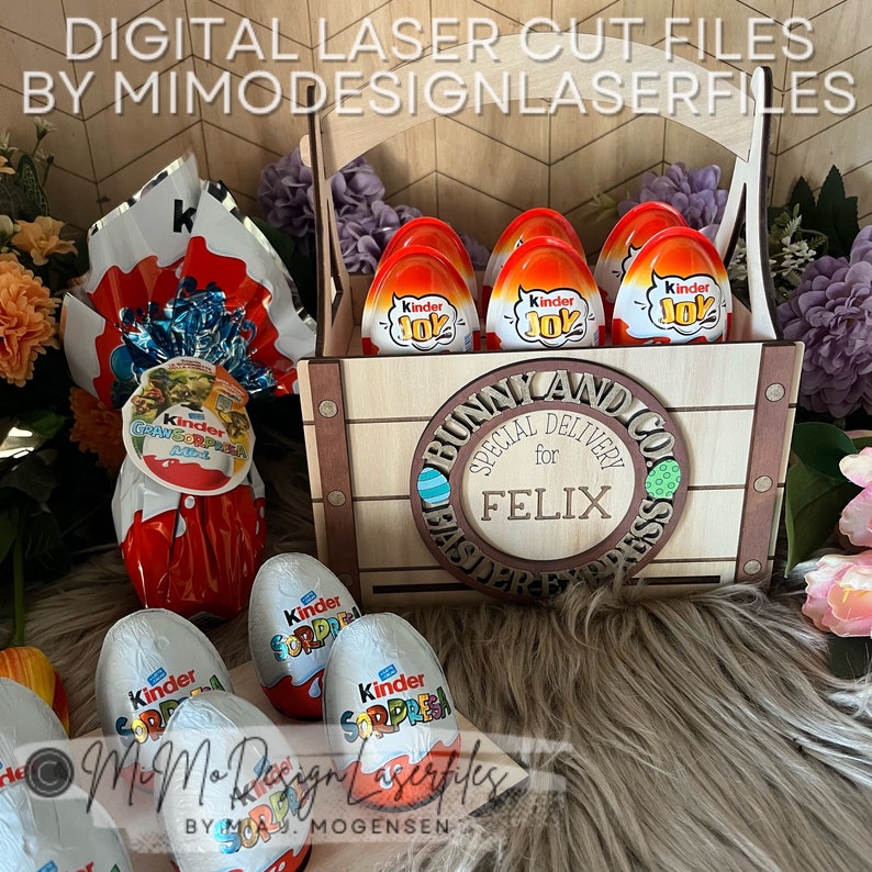 3in1 Easter Bunny Express Basket for Gifts, Kinder Joy and Chocolate ...