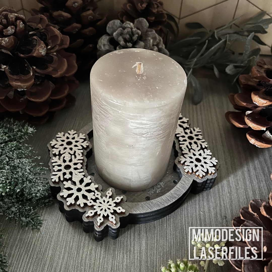 Snowflake Candle Holder for Block / Countdown / Electric Candles and ...